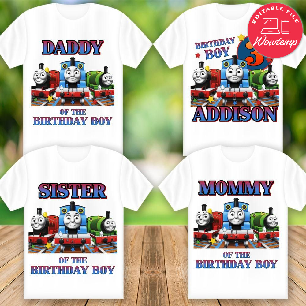 Thomas and Friends Family Matching Birthday Shirt PNG File DIY | Wowtemp