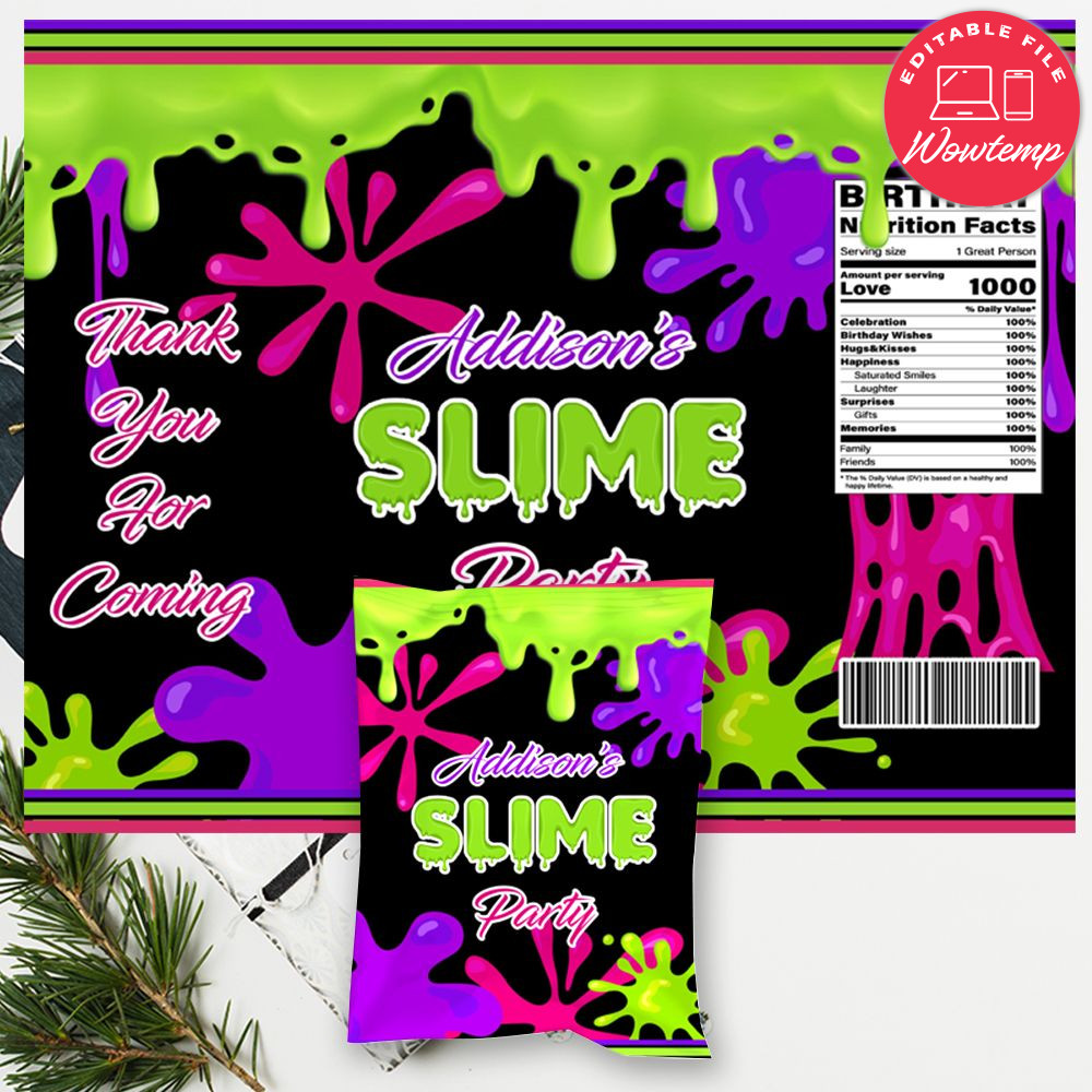 Slime Chip Bag Digital File Printable DIY | Wowtemp