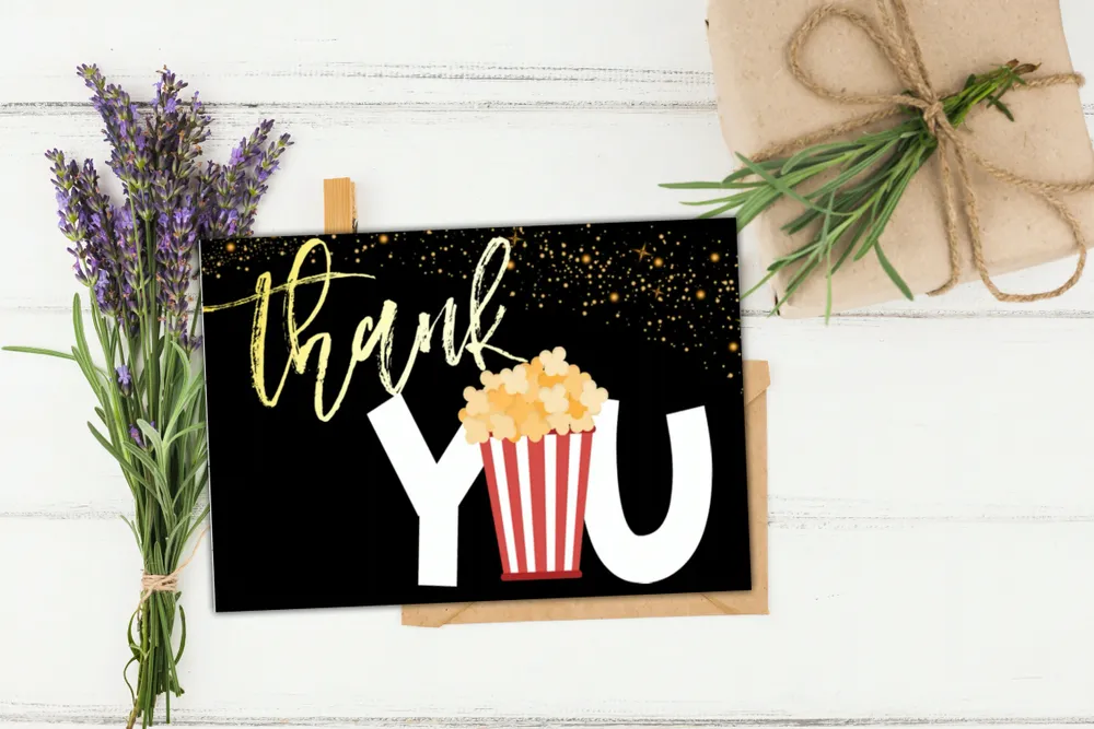 Movie Cinema Thank You Card DIY | Wowtemp