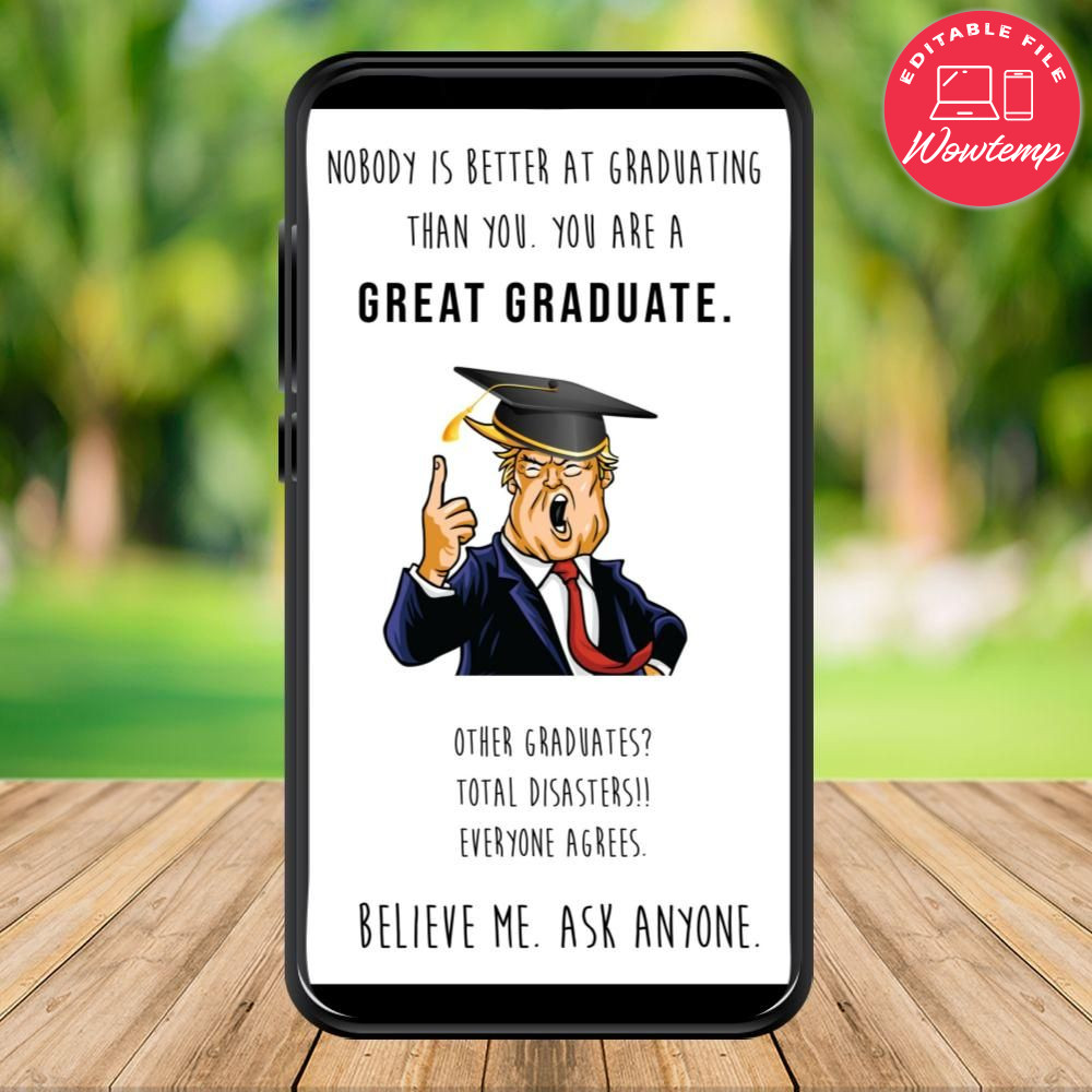 Funny Donald Trump Graduation E-Card for Him | Wowtemp