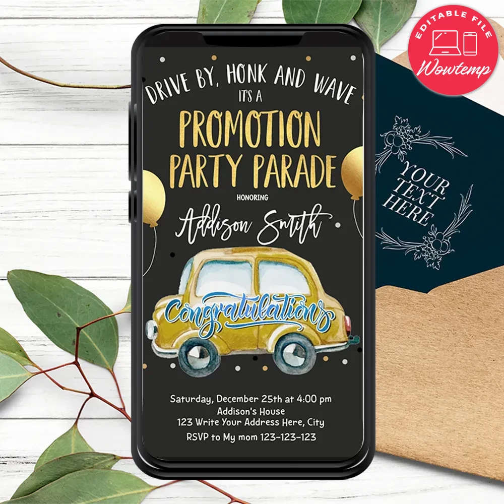 Mobile Drive By Promotion Party Parade Electronic Invite Invitation ...