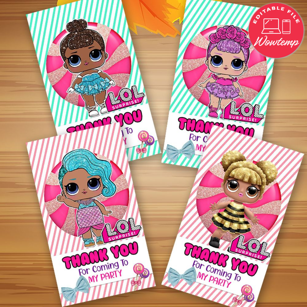 Lol Dolls Thank you tag Template to Print at Home DIY | Wowtemp