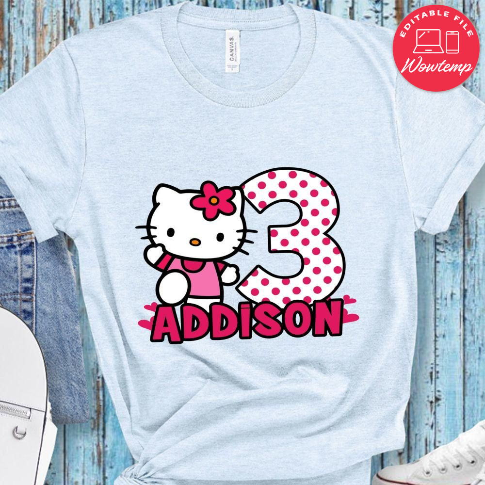 Custom Hello Kitty Birthday Shirt for Girl | Wowtemp