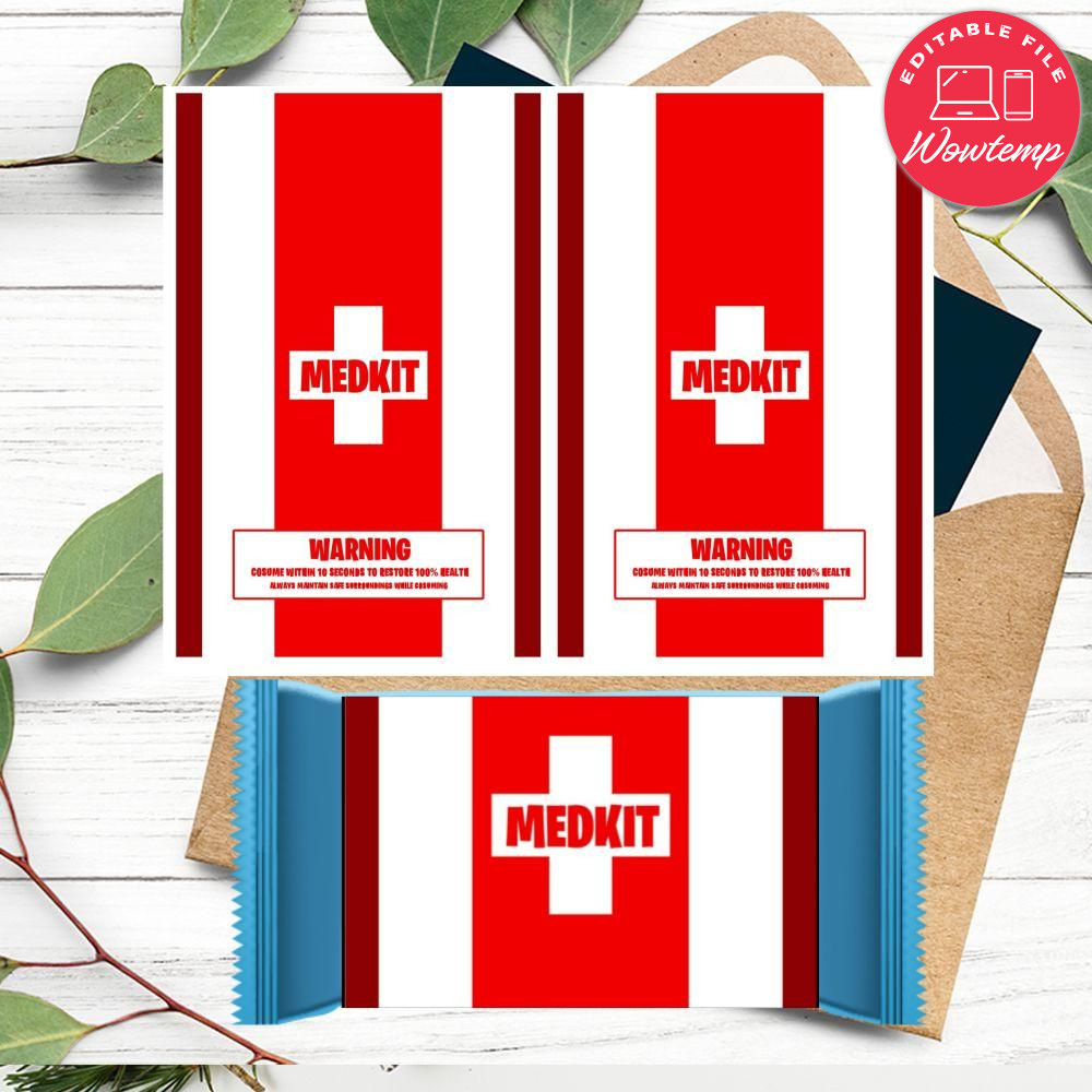 Medkit Candy Bar Wrapper Label Digital File Printable | Wowtemp