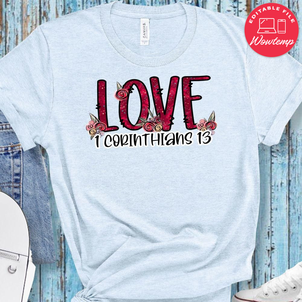 Love 1 Corinthians 13 Valentines Day PNG file template | Wowtemp