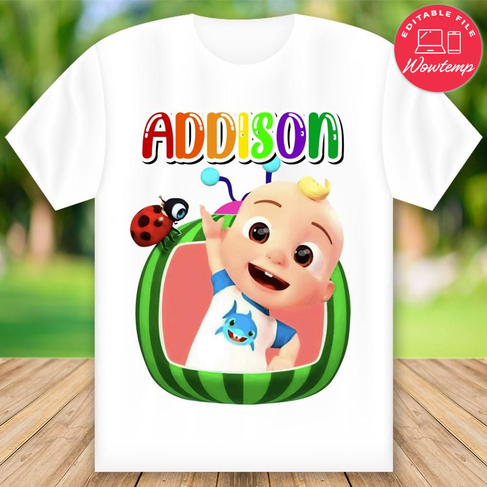 Customizable Cocomelon JJ Shirt PNG Template Instant Download | Wowtemp