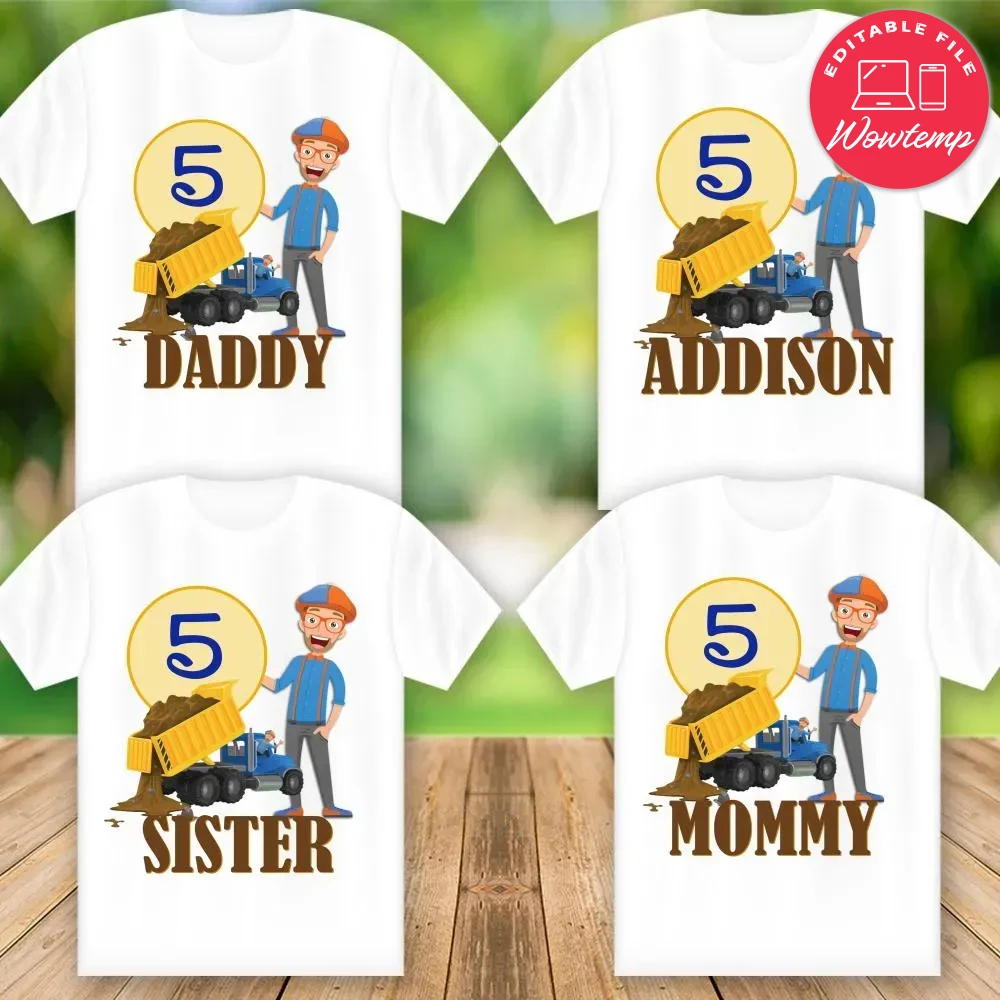 Blippi Birthday Shirt PNG files for your family | Wowtemp