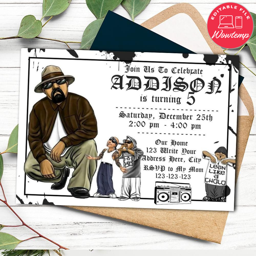 Cholo Invitation Customizable template DIY | Wowtemp