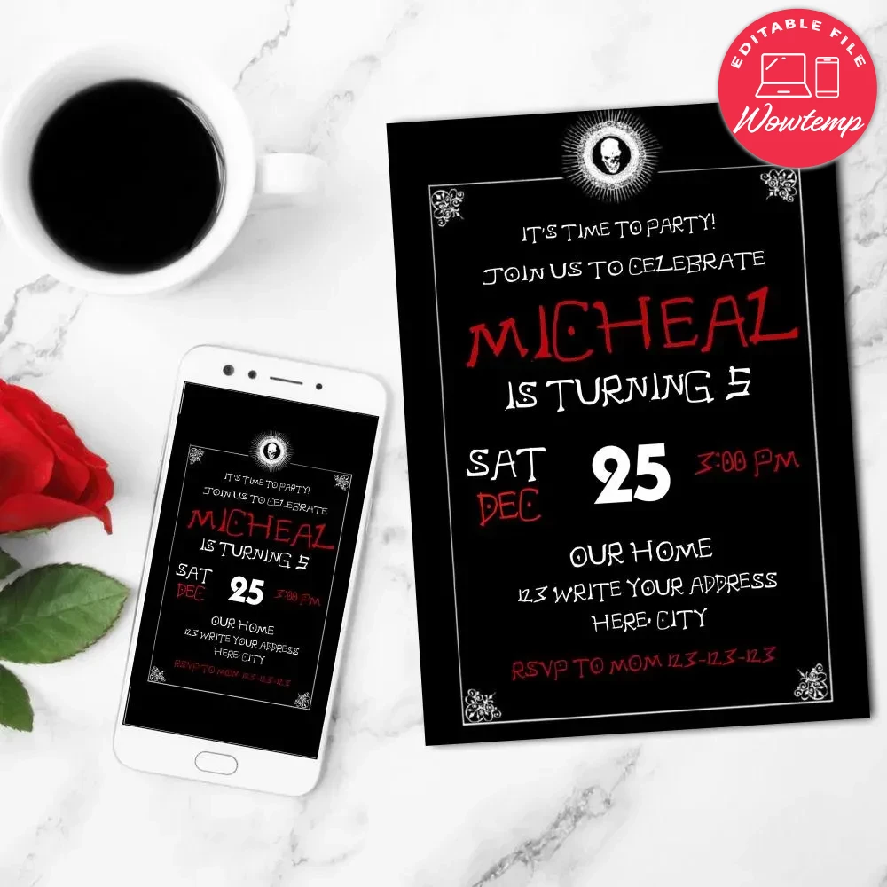 Death Note Invitation Template to Print at Home DIY | Wowtemp
