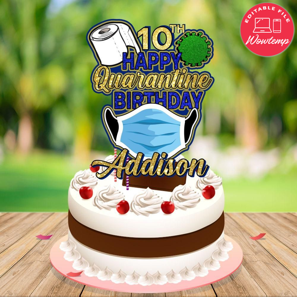 Printable Happy Birthday Quarantine Centerpiece Template DIY | Wowtemp