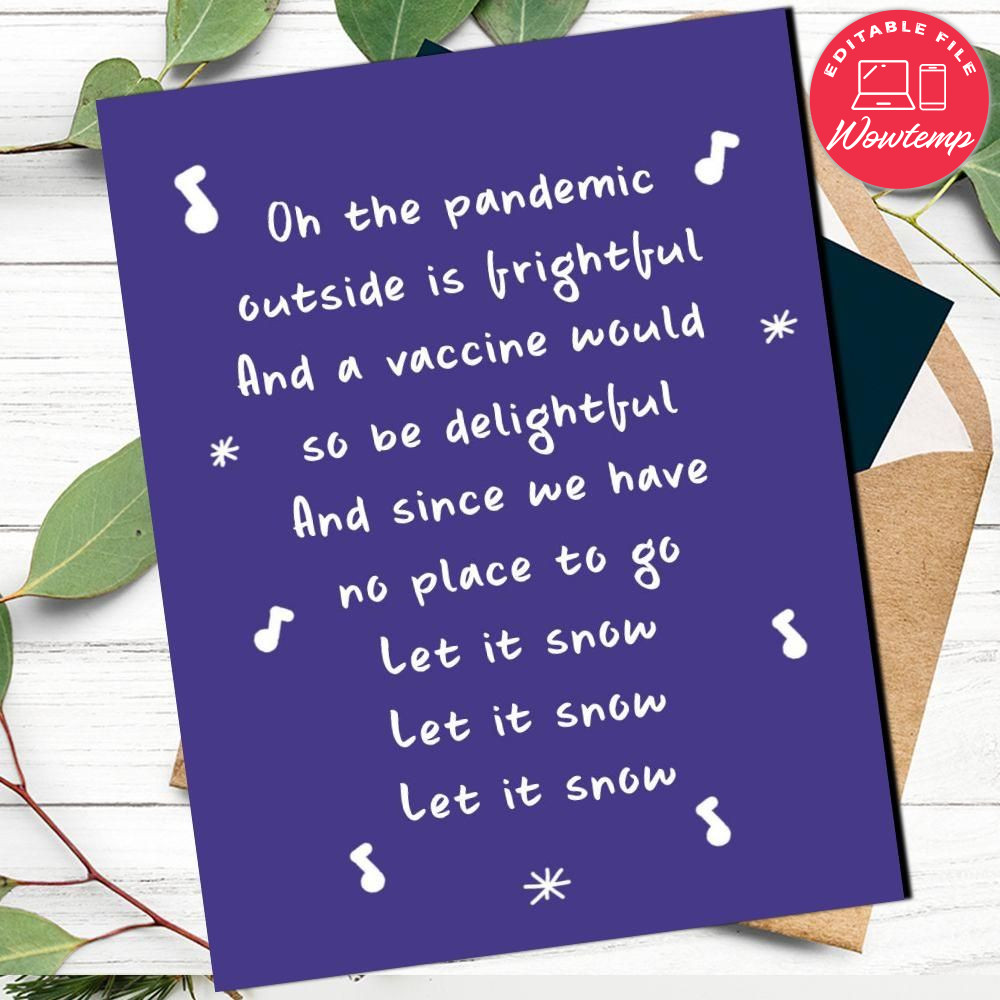 Funny Quarantine Christmas Card 2020 Template to print at home | Wowtemp