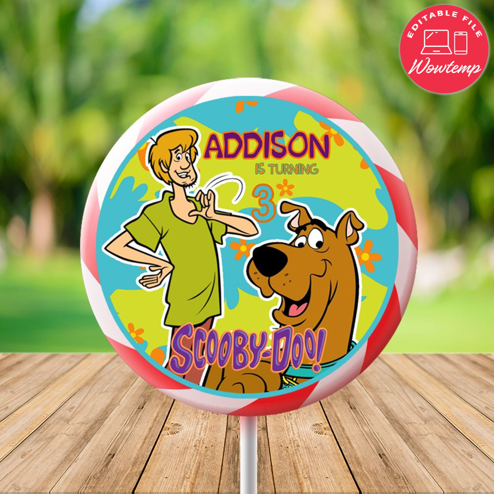 Scooby Doo Large Lollipop Labels Digital File Printable DIY | Wowtemp