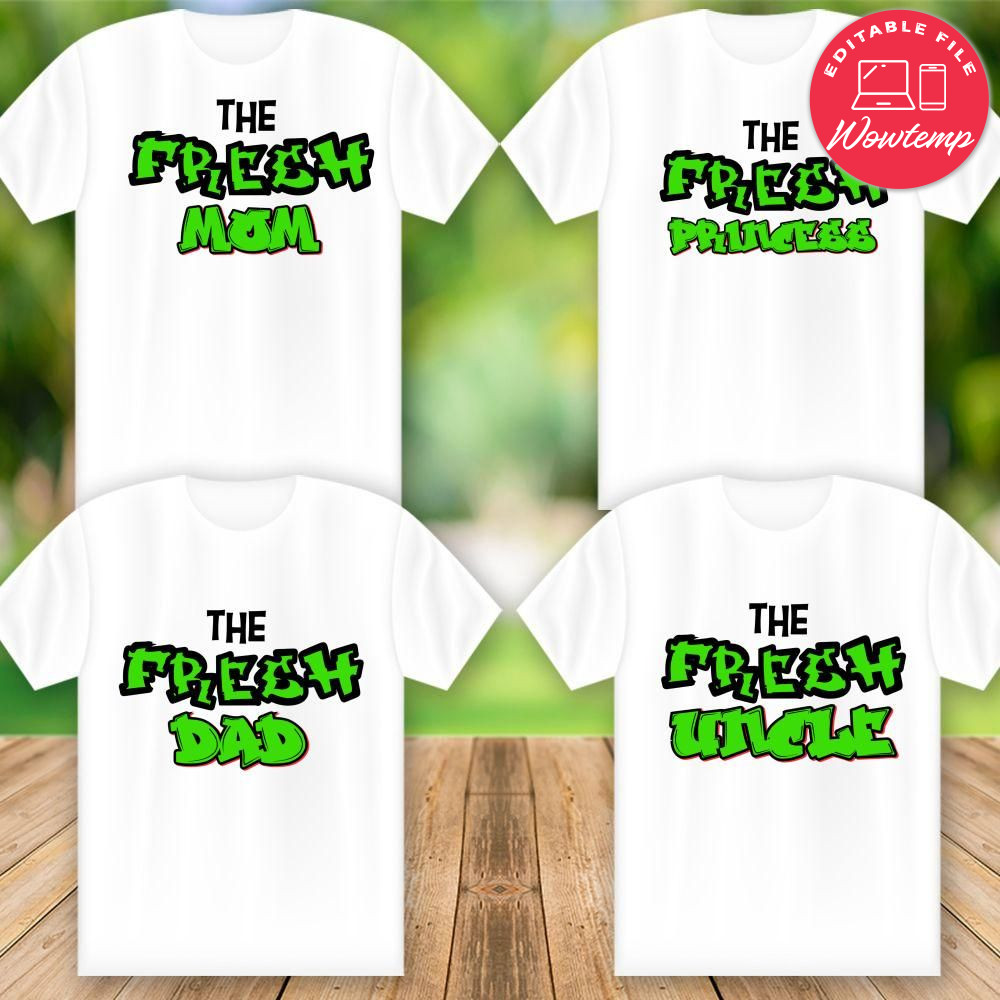 Printable Fresh Prince T Shirt Family Template Instant Download | Wowtemp
