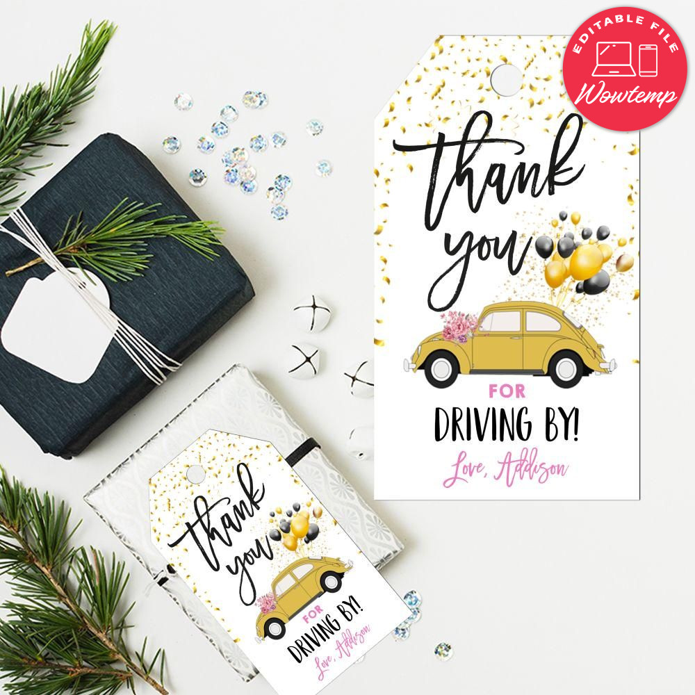 Printable Drive By Graduation Class of 2020 Favor Tag DIY | Wowtemp