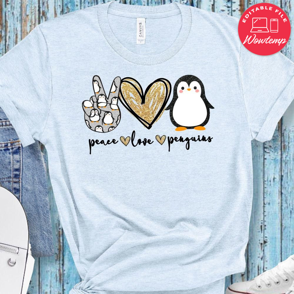 Peace Love Penguins PNG file template | Wowtemp