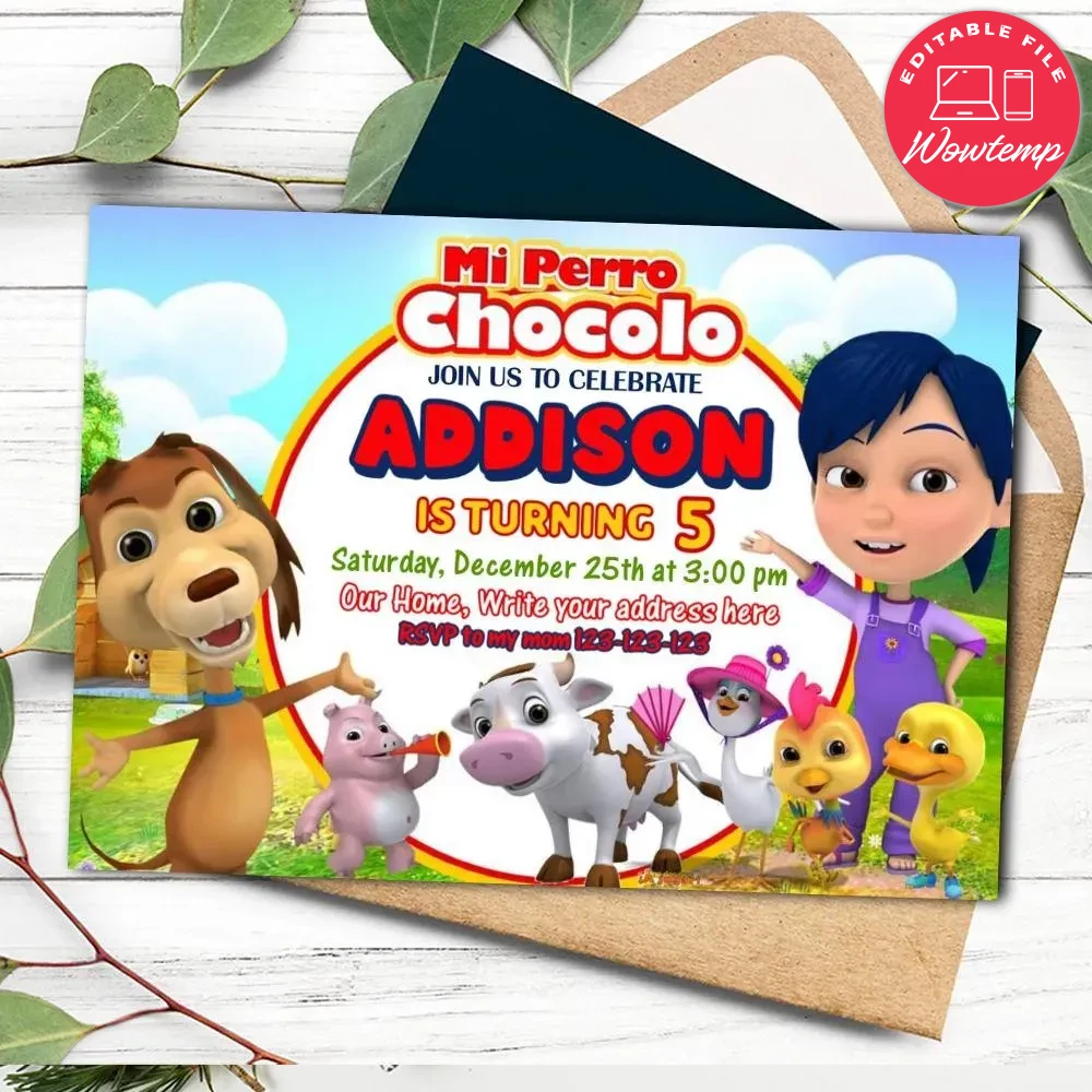 Perro chocolo Invitation Template to Print at Home | Wowtemp