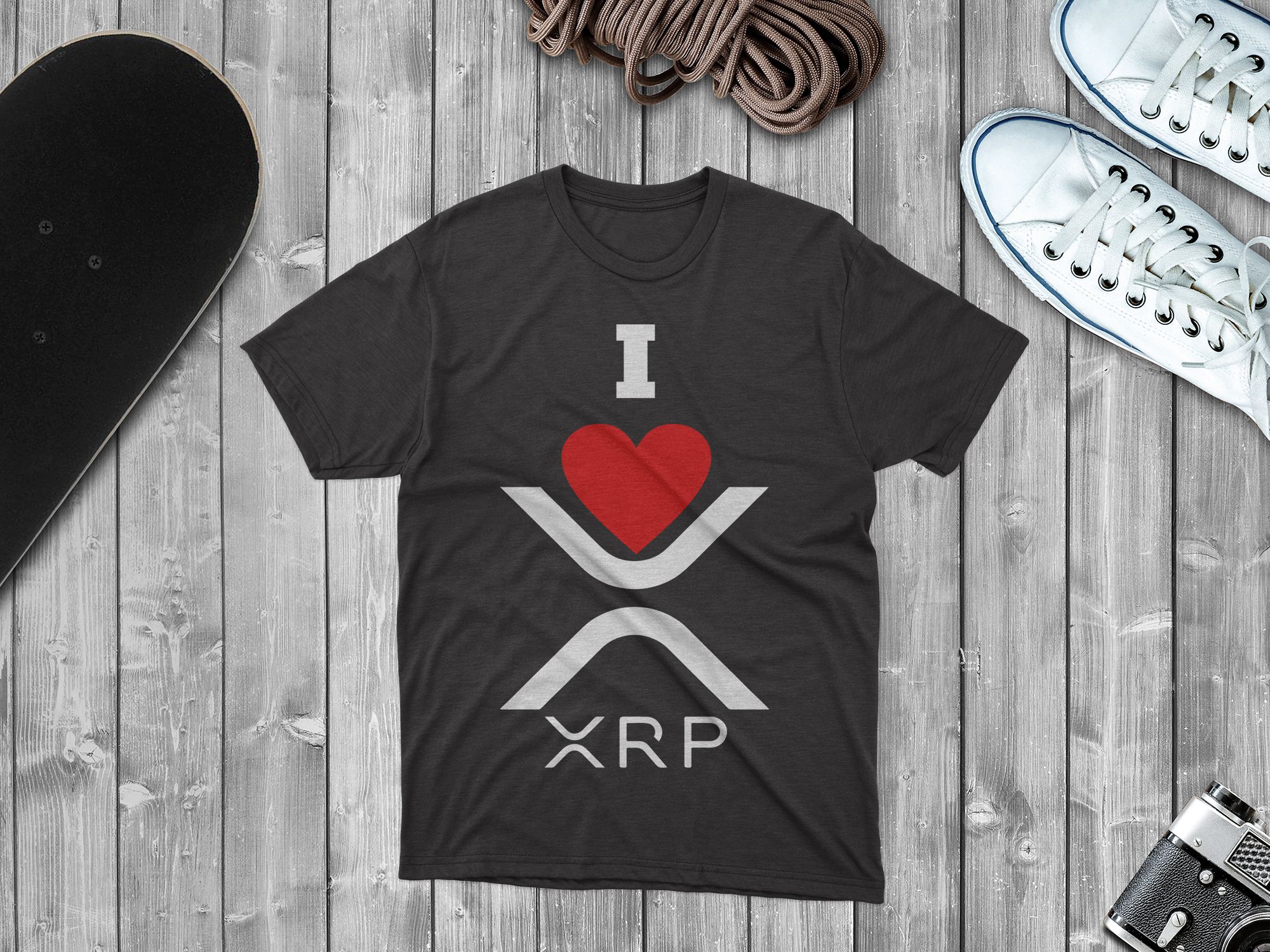 I Love Ripple XRP Logo T Shirt Design Template | Wowtemp