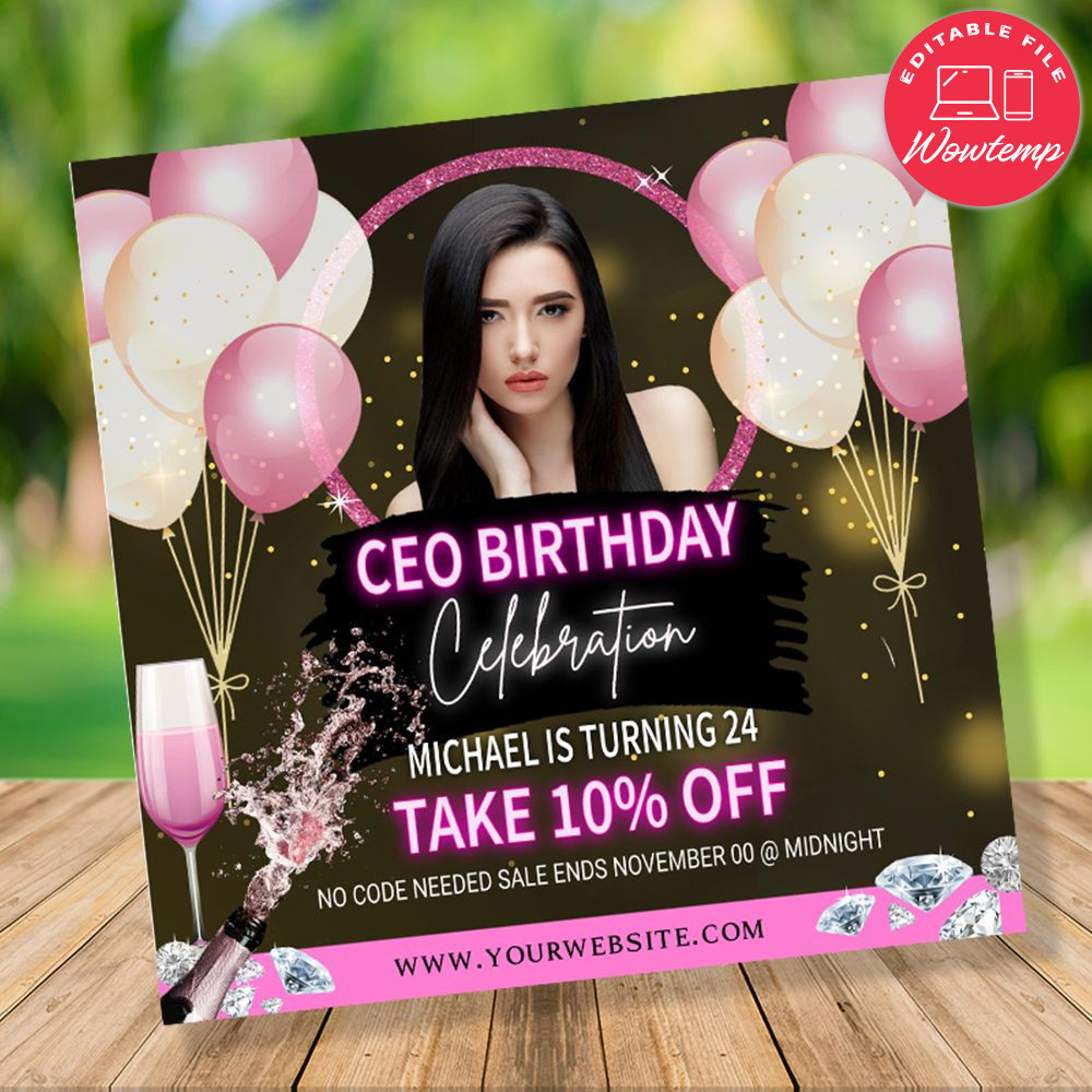 CEO Celebration Social Media Flyer Template DIY | Wowtemp