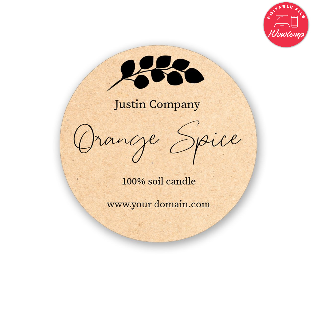 Customizable Round Product Label Template Instant Download | Wowtemp