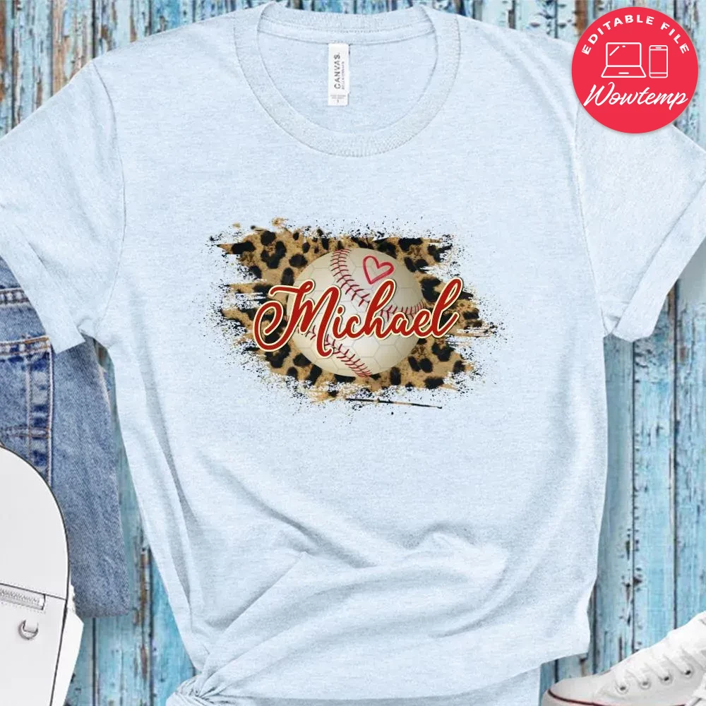 Leopard Baseball Custom name PNG file template | Wowtemp
