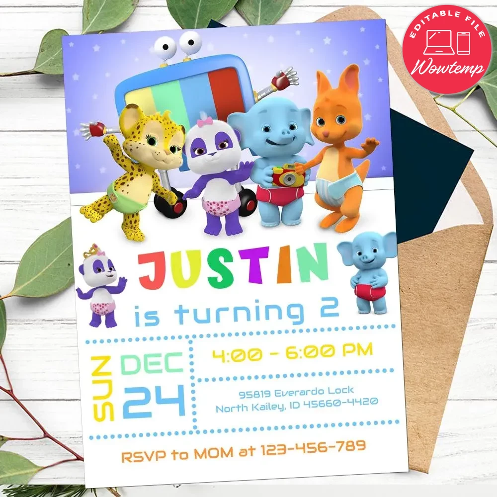 Editable Word Party Birthday Invitation Instant Download | Wowtemp