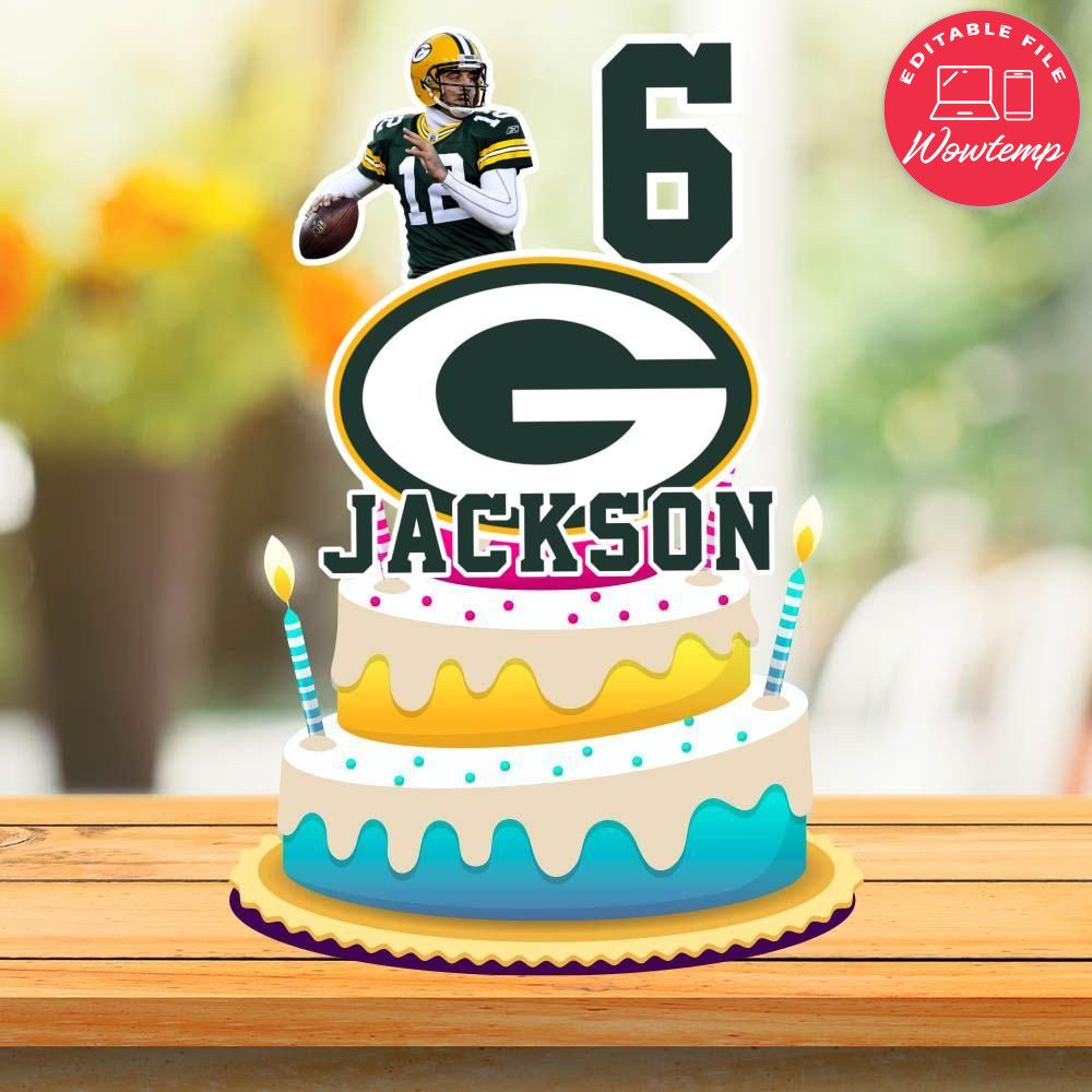Printable Aaron Rodgers Birthday Cake Topper Template DIY | Wowtemp