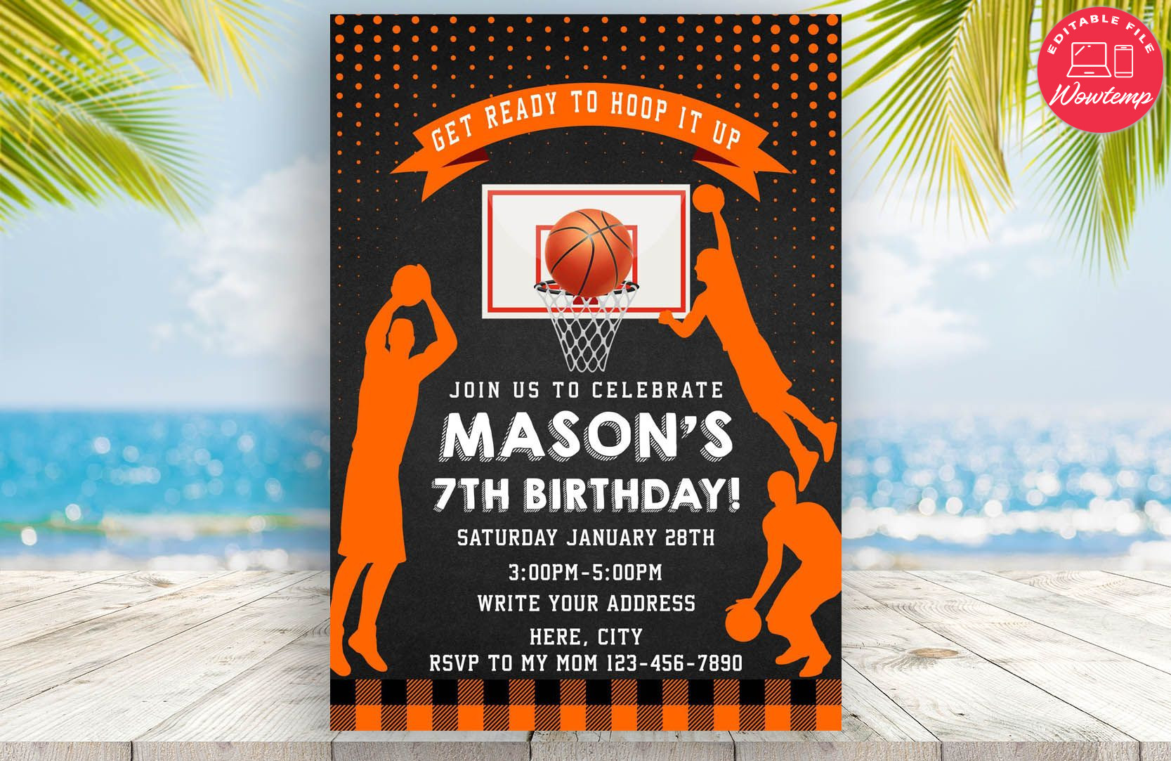 Editable Basketball Invitations Instant Download | Wowtemp