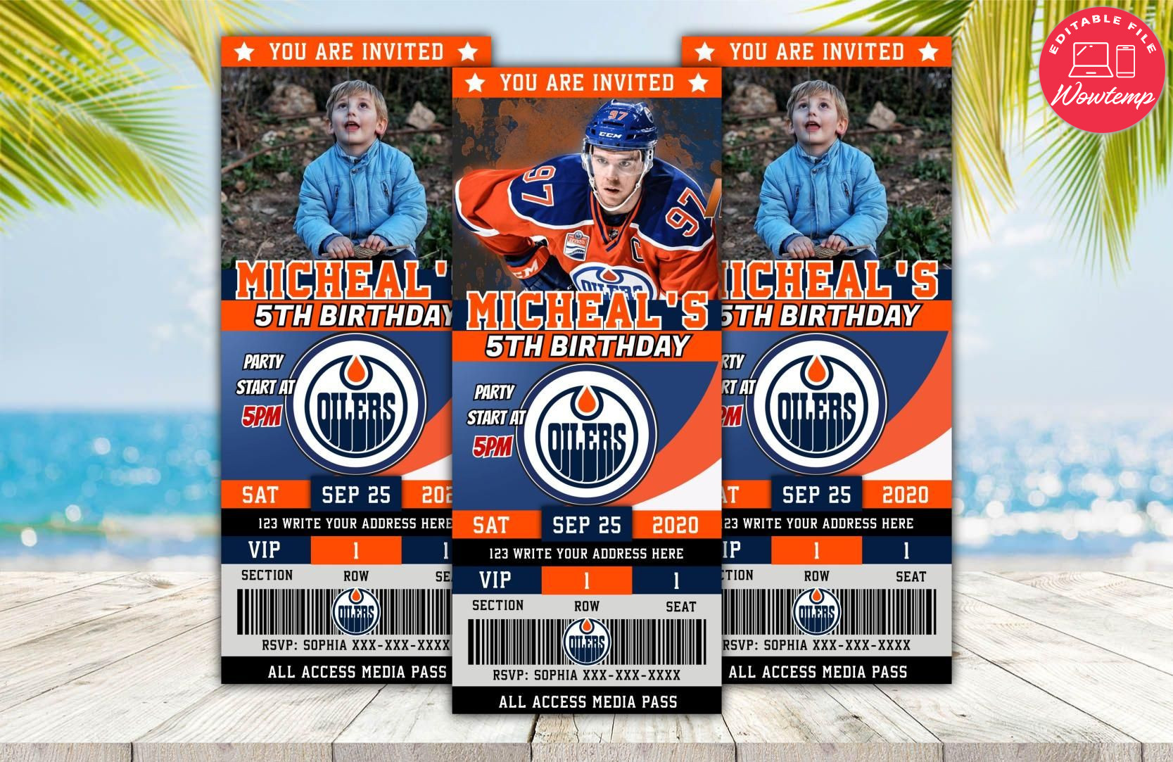 Editable Edmonton Oilers Birthday Ticket Invitations | Wowtemp