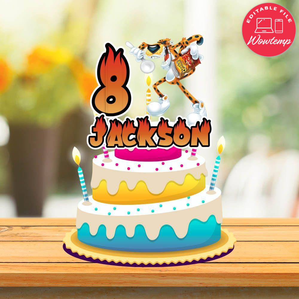 Flamin Hot Cheetos Birthday Cake Topper Template Printable DIY | Wowtemp
