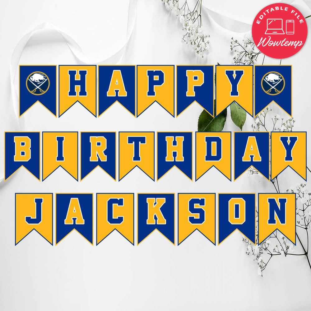 Buffalo Sabres Birthday Banner Digital Files | Wowtemp