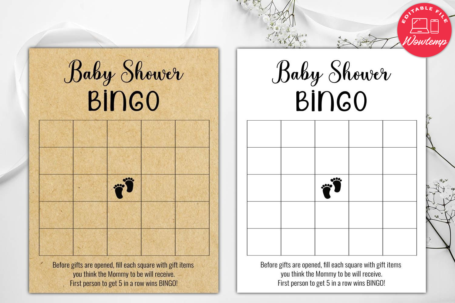 Printable Baby Shower Bingo Baby Shower Game Instant Download | Wowtemp
