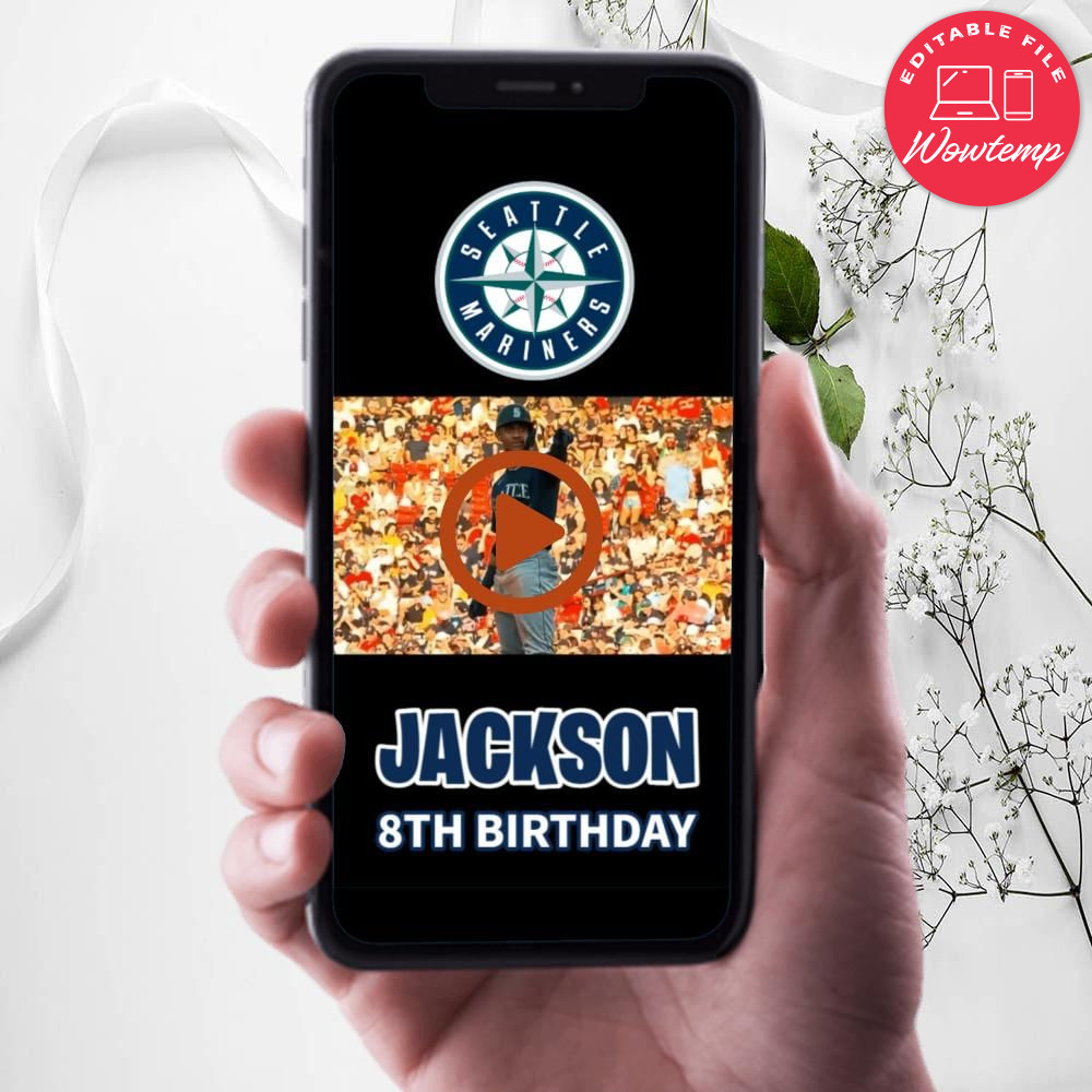 Seattle Mariners Invitation Digital Template Instant Download | Wowtemp