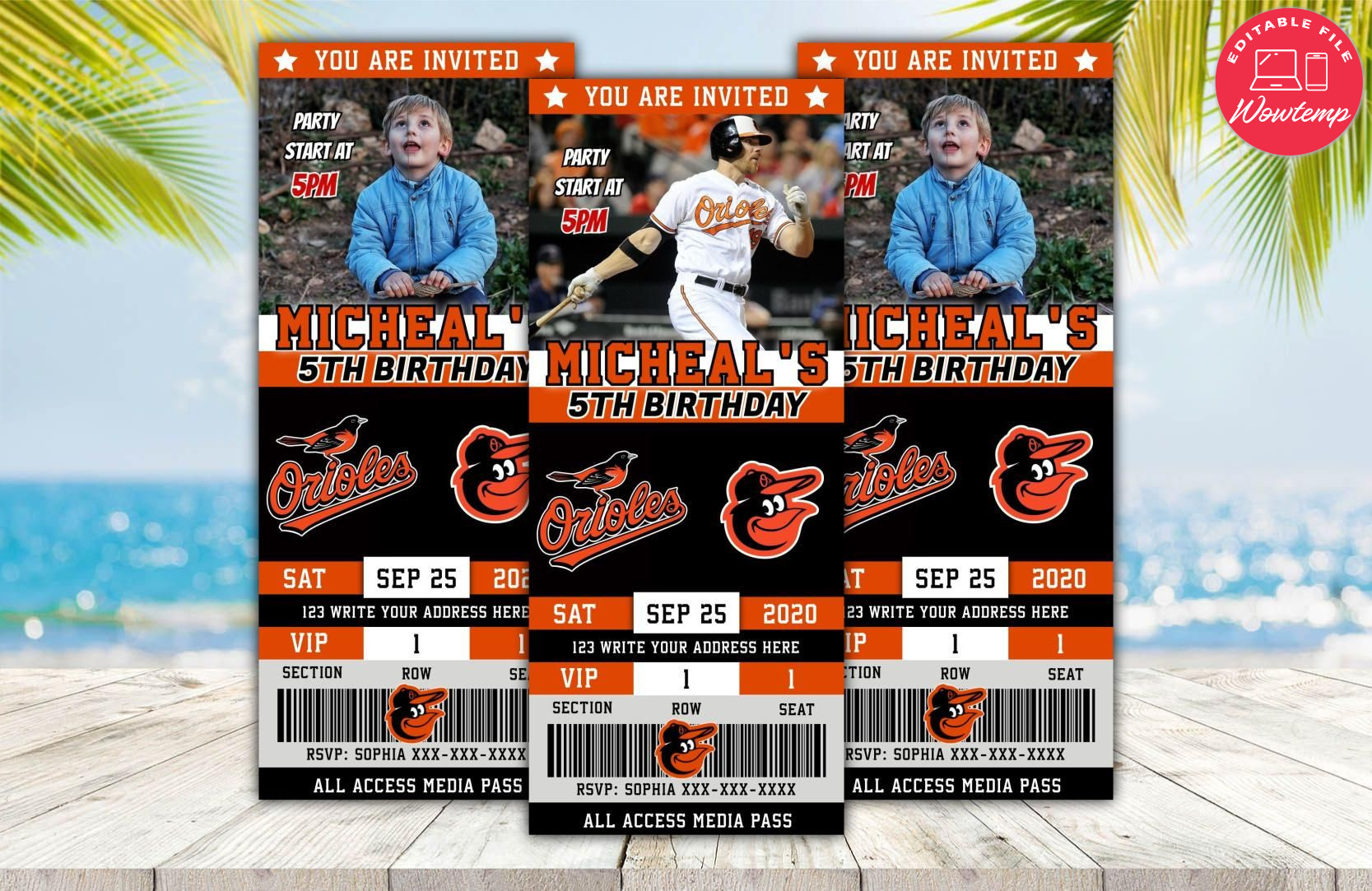 Baltimore Orioles Ticket Birthday Editable Template Instant Download ...