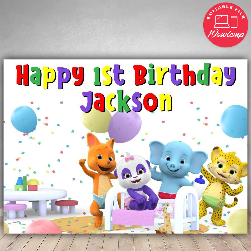 Printable Word Party Backdrop Digital File Instant Download | Wowtemp