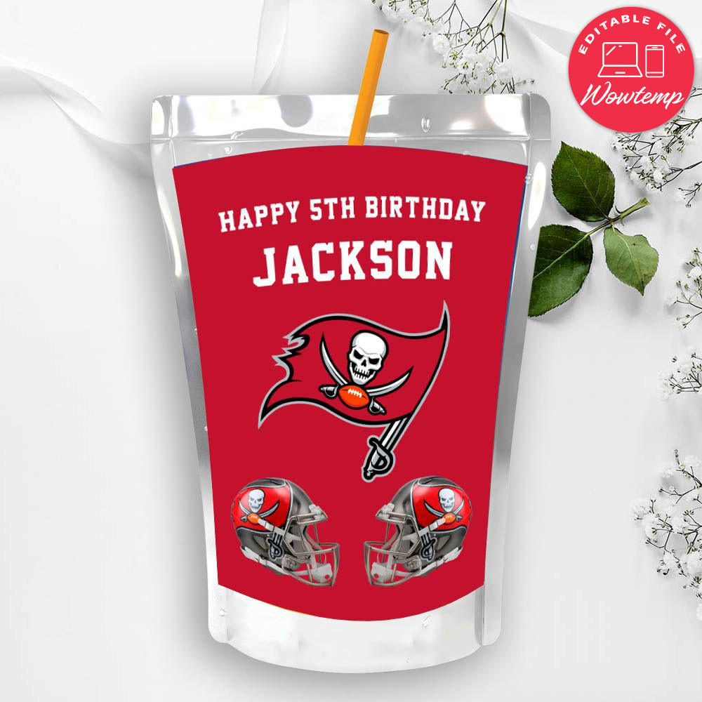 Printable Tampa Bay Buccaneers Birthday Capri Sun Juice Label DIY | Wowtemp