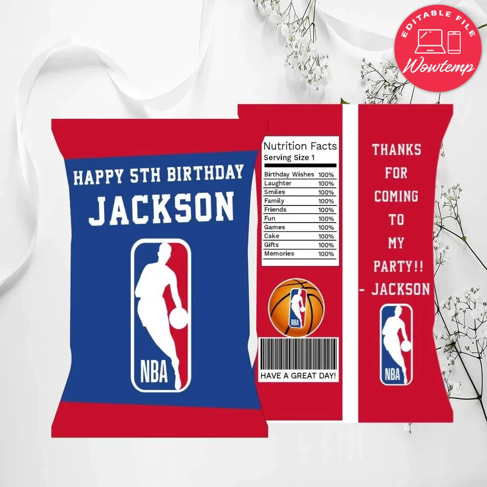 NBA Chip Bags Digital File Printable Instant Download | Wowtemp