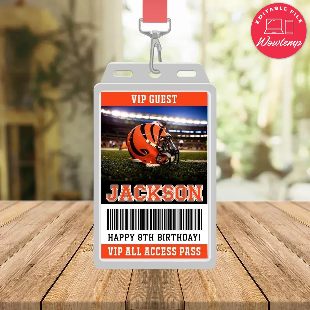 Cincinnati Bengals Vip Pass Birthday Instant Download | Wowtemp