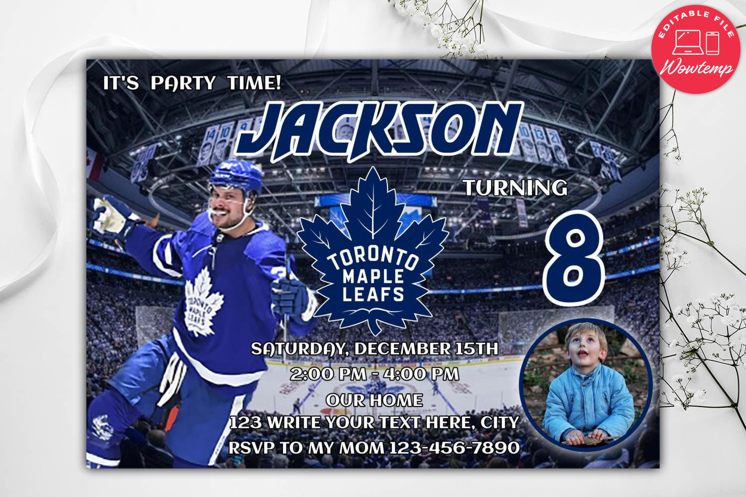 Toronto Maple Leafs Birthday Invitation Instant Download | Wowtemp