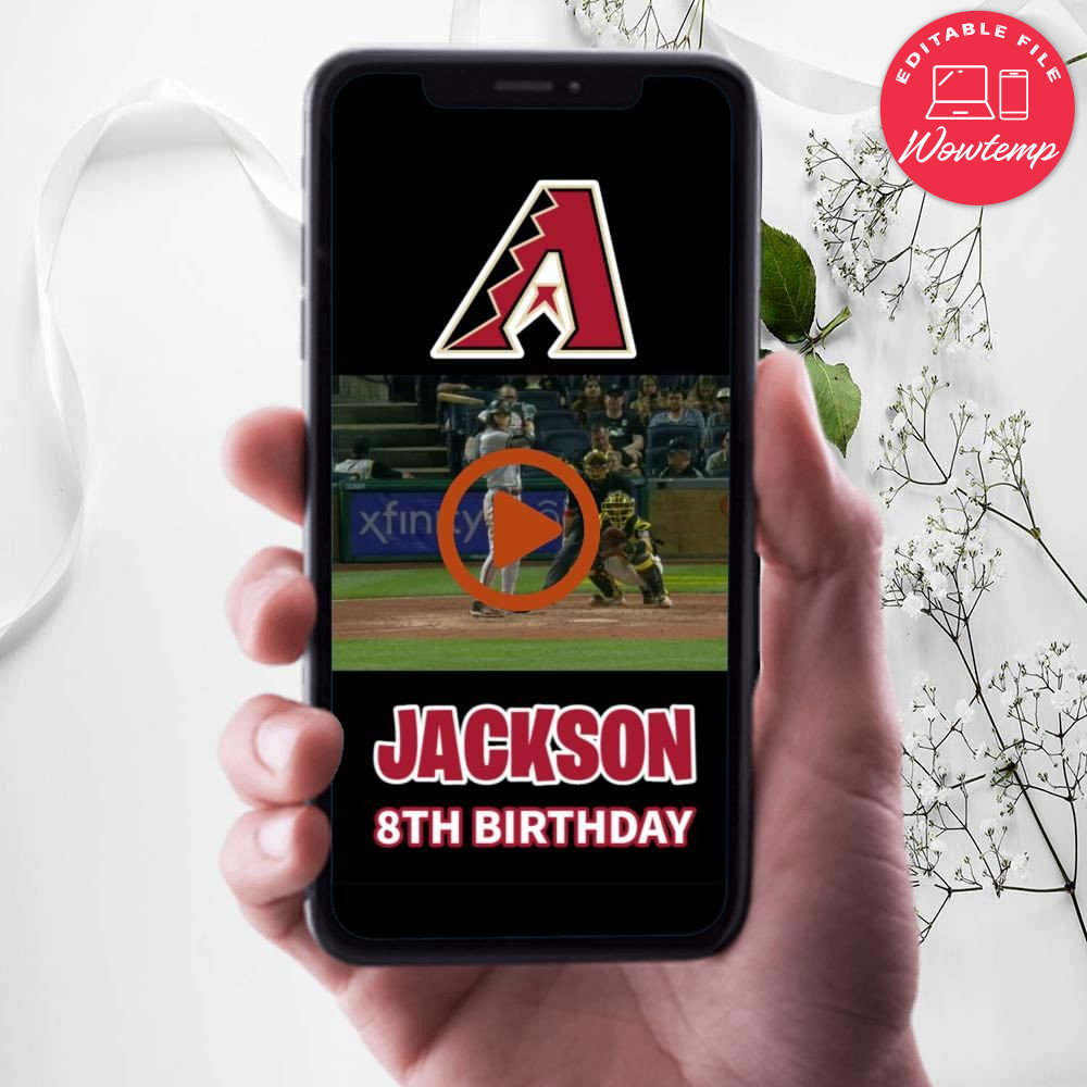 Arizona Diamondbacks Invitation Digital Template Instant Download | Wowtemp