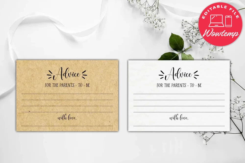Editable Advice for Parents Baby Shower Instant Download | Wowtemp