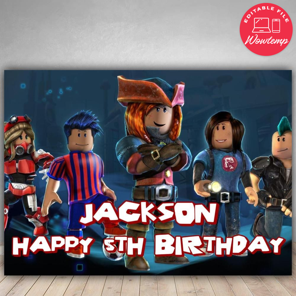 Printable Roblox Backdrop Digital File Instant Download | Wowtemp