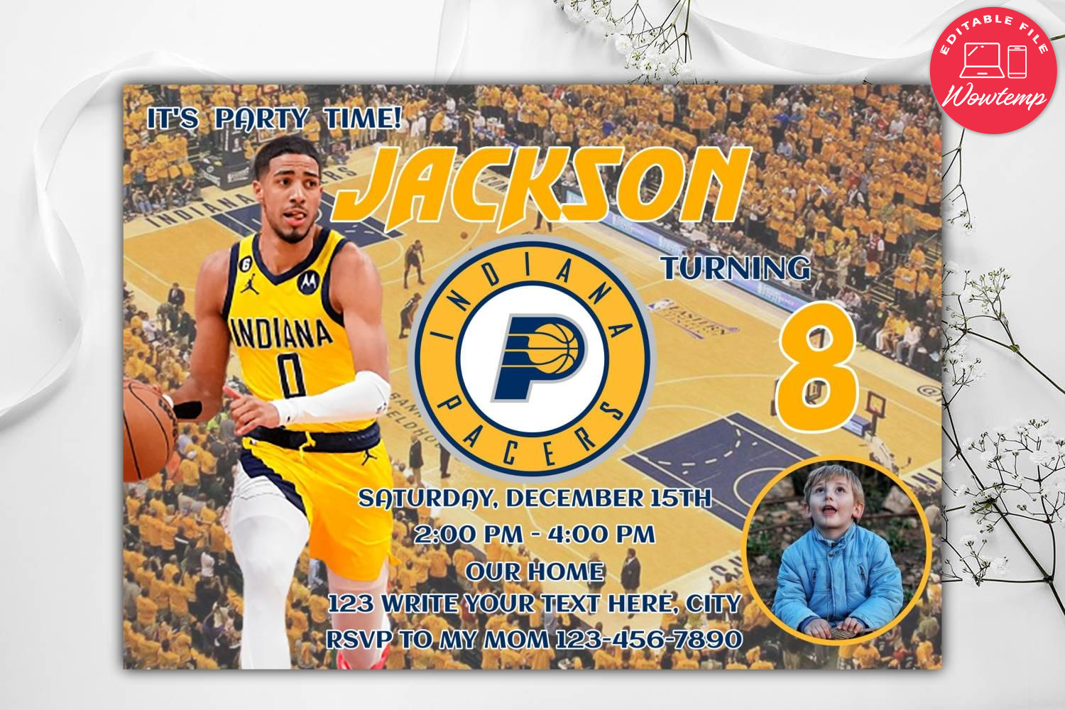 Indiana Pacers Birthday Invites Template to Print at Home DIY | Wowtemp