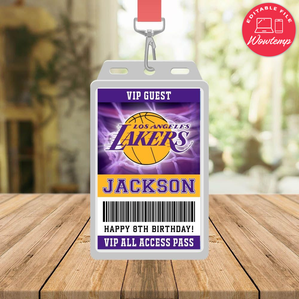 Los Angeles Lakers Vip Pass Instant Download | Wowtemp