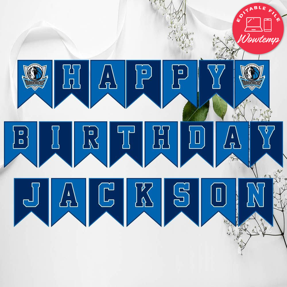 Dallas Mavericks Birthday Banner Digital Files | Wowtemp
