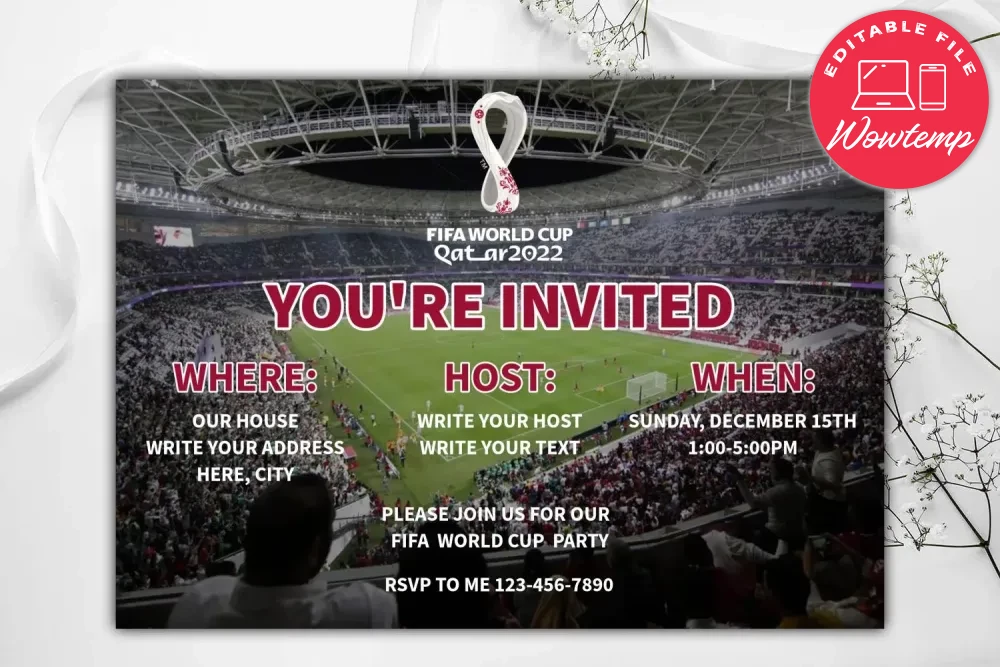 World Cup Invitation Instant Download | Wowtemp