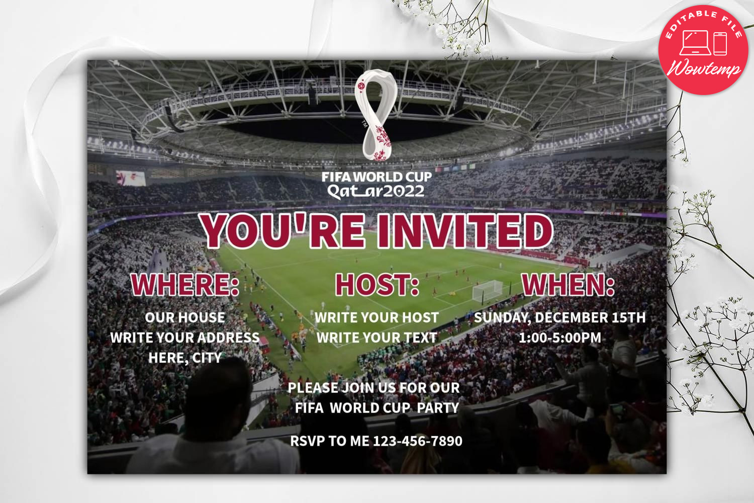 World Cup Invitation Instant Download | Wowtemp