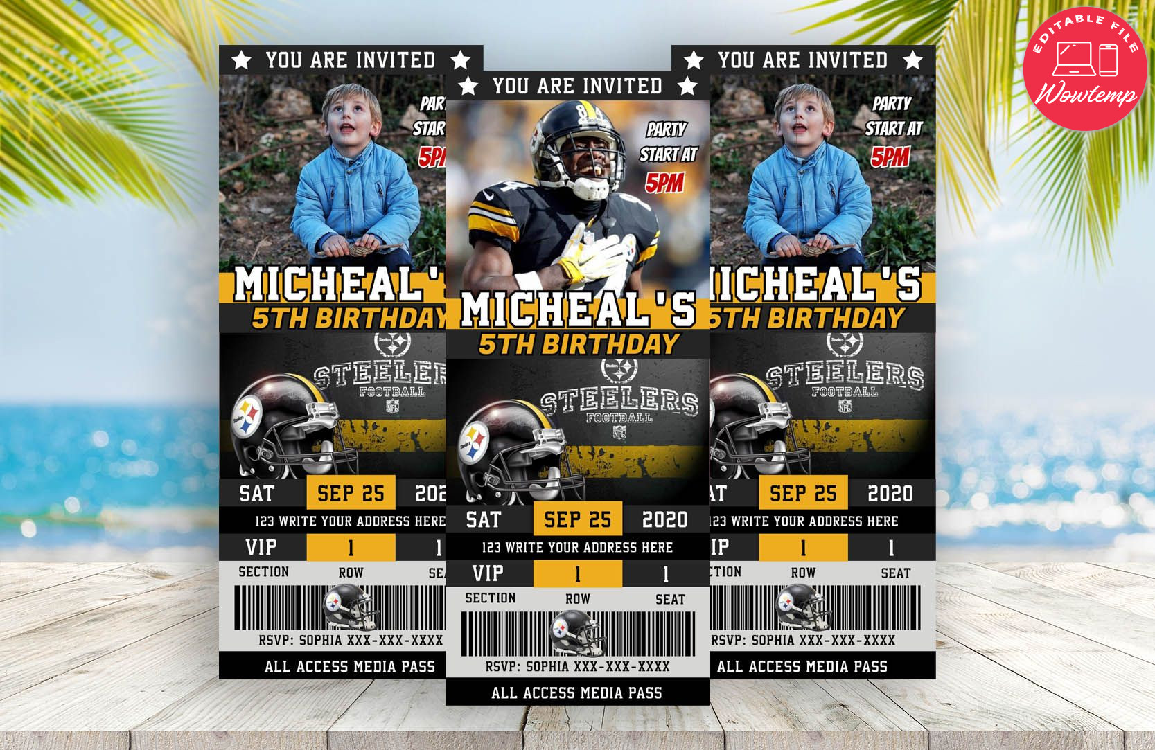 Pittsburgh Steelers Ticket Birthday Editable Template Instant Download ...