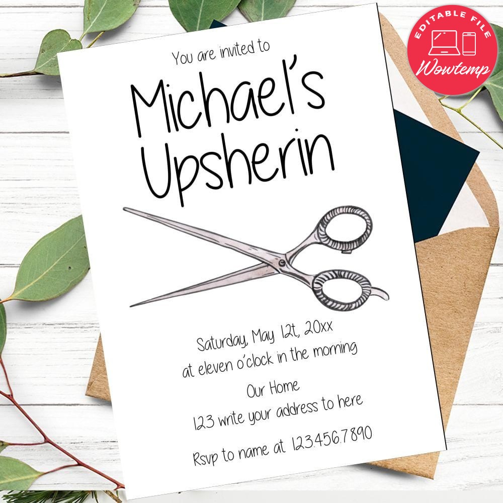 Upsherin Invitation Template to Print at Home DIY | Wowtemp