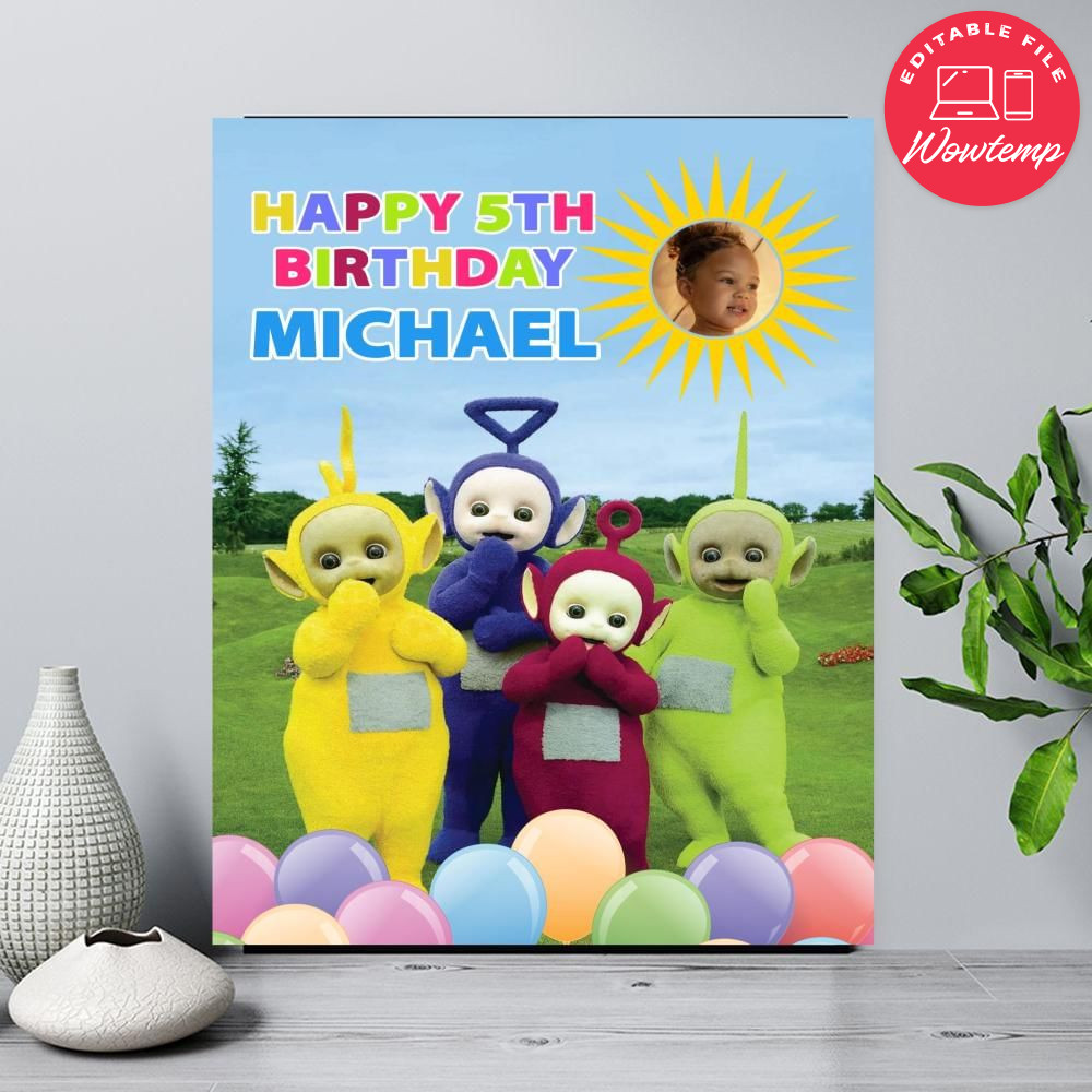 Teletubbies Birthday Party Backdrop Printable Instant Download | Wowtemp