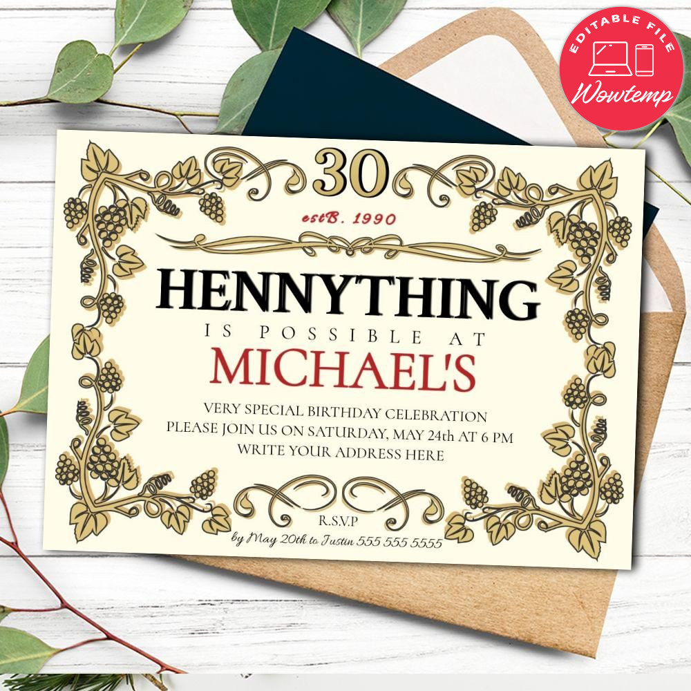 Hennything is possible Invitation Customizable Template Instant D | Wowtemp